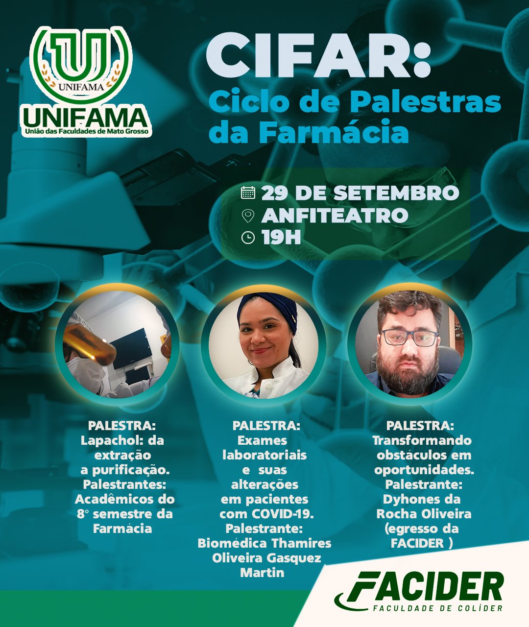 Facider/UNIFAMA promove o CIFAR: Ciclo de Palestras da Farmácia ...